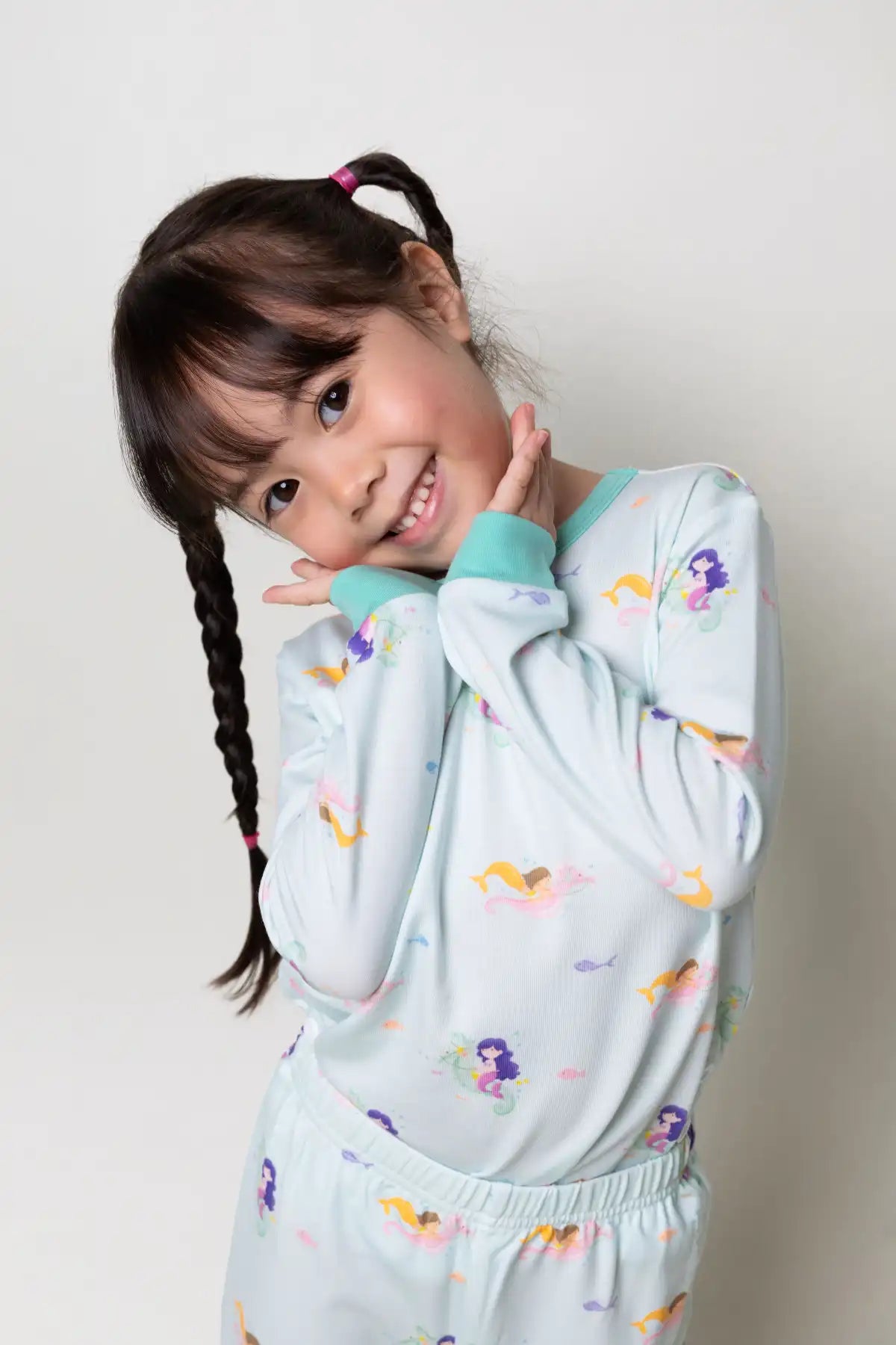 Soft and Breathable Long Sleeve Pyjamas with Mermaids in Turquoise ...